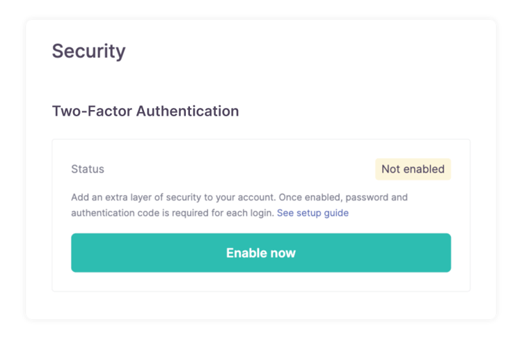 Enhance your account's security with Two-Factor Authentication
